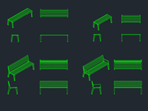 Benches Furniture CAD Blocks – Free AutoCAD DWG Download