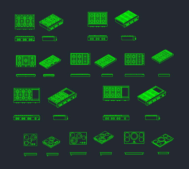 Cooktop CAD Block Download – AutoCAD DWG File for Kitchen Design