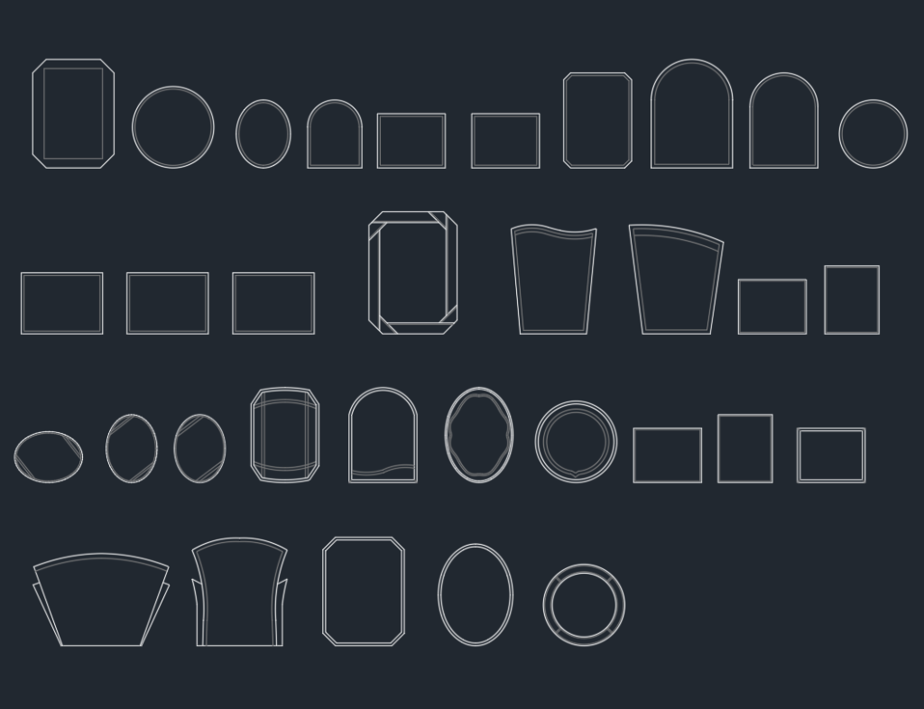 Free Mirror CAD Block DWG Download for AutoCAD Drawings