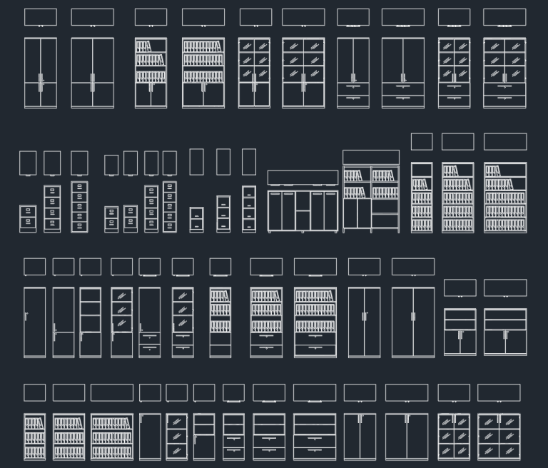 Office File Cabinets DWG Blocks: Free AutoCAD Drawing Download