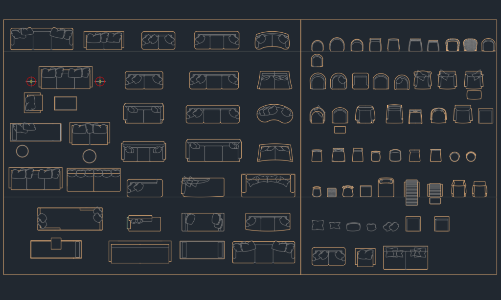 Sofa And Chair CAD Block DWG | Free AutoCAD Drawing Download