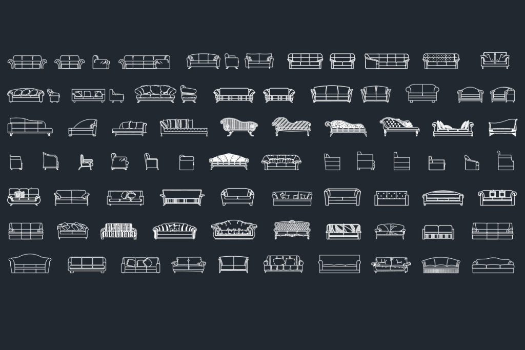 Free Sofa Cad Blocks Dwg Files For Autocad Drawings