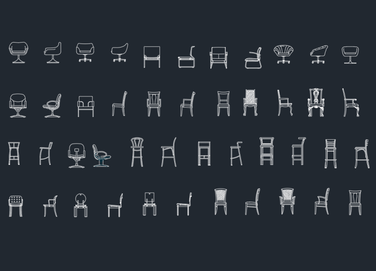 Chairs Elevation CAD Blocks: Free AutoCAD DWG Download