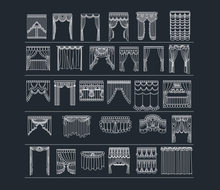Curtains CAD Block DWG File for AutoCAD Drawing Download