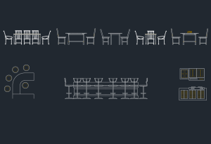 Dining Tables Elevation DWG: AutoCAD CAD Block Download