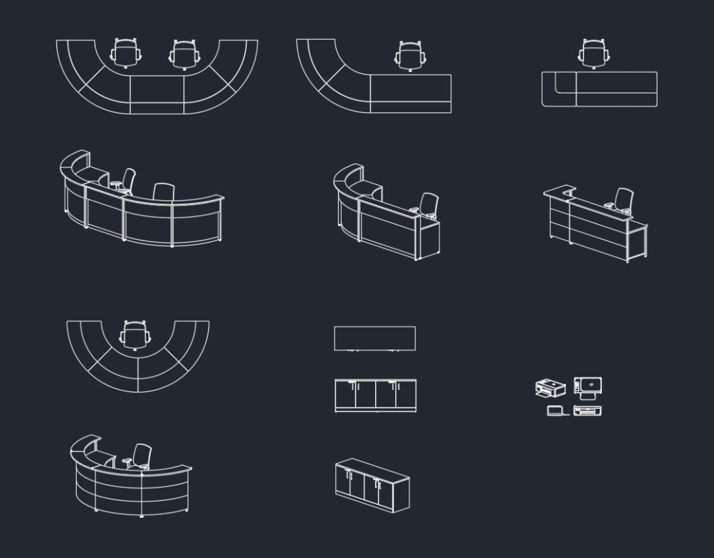 Reception Desk CAD Block DWG File | AutoCAD Drawing Download