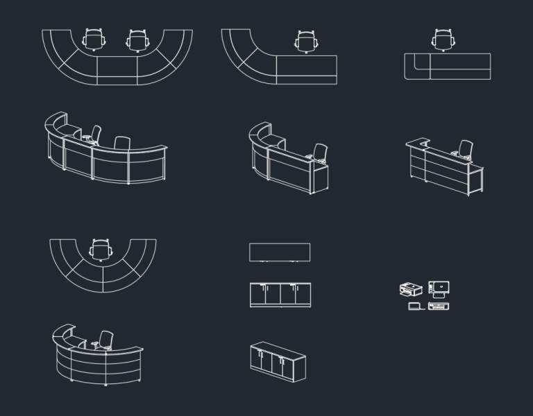 Reception Desk CAD Block DWG File | AutoCAD Drawing Download