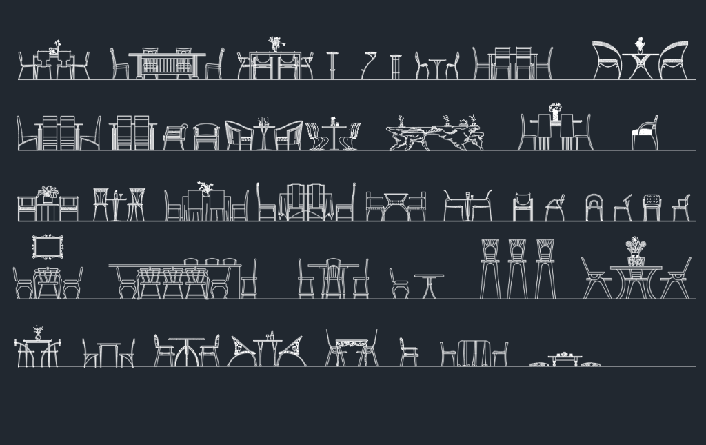 Tables and Chairs CAD Blocks – Free DWG Files for AutoCAD
