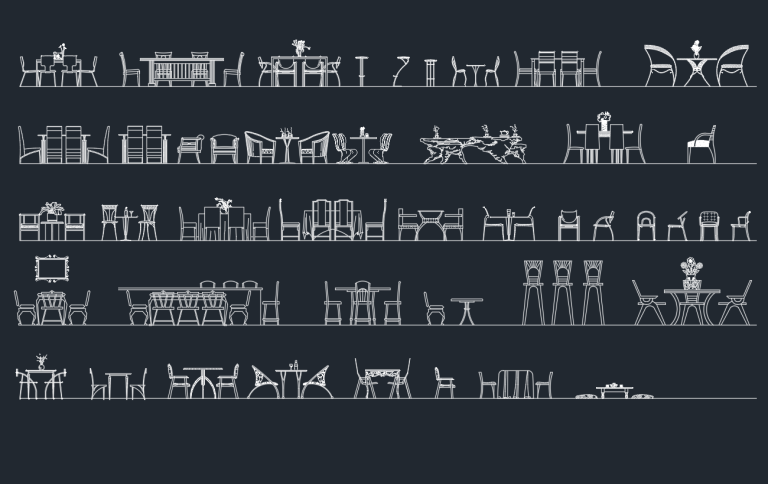 Tables and Chairs CAD Blocks – Free DWG Files for AutoCAD