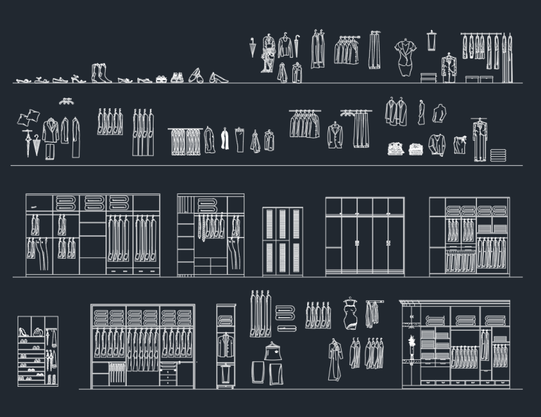 Wardrobe CAD Block DWG File Download for AutoCAD Design